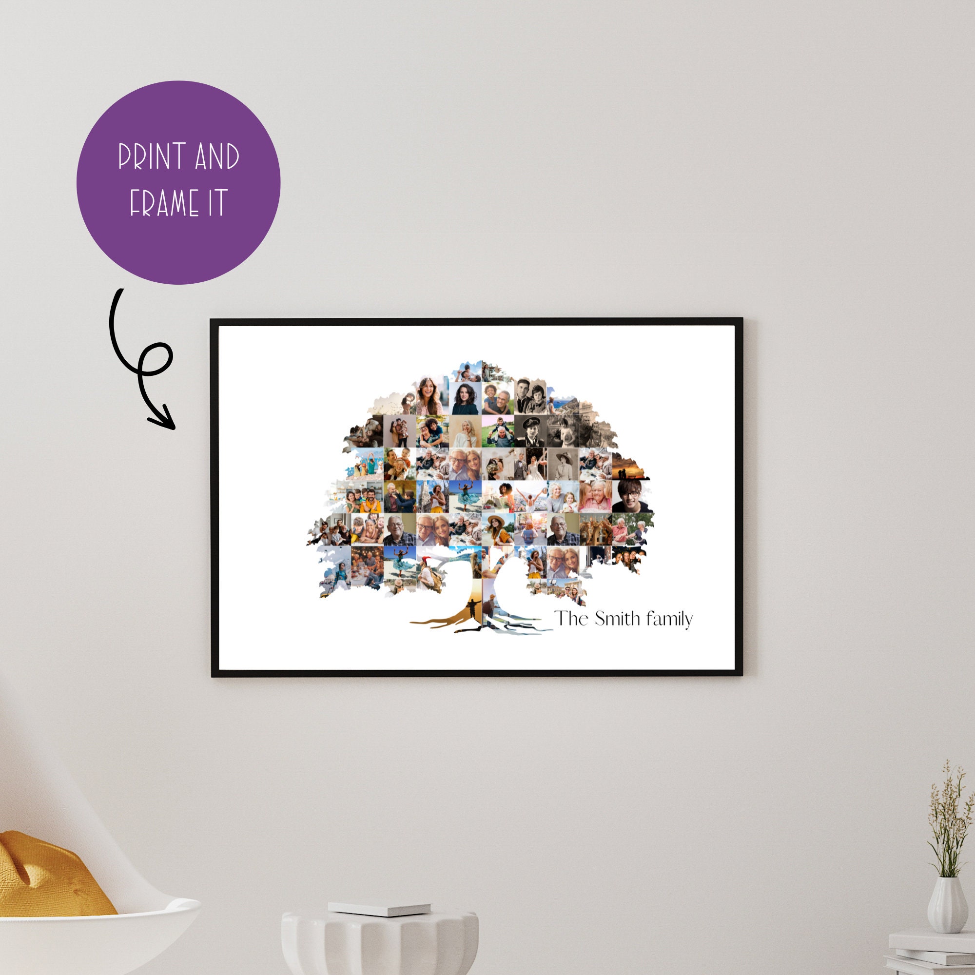 Custom Family Tree Photo Collage Template Family Reunion Tree ...