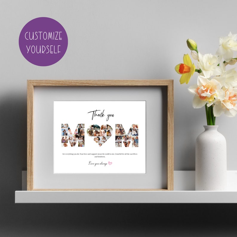 Custom Mother's Day Photo Collage Canva Template Mom Picture Collage ...