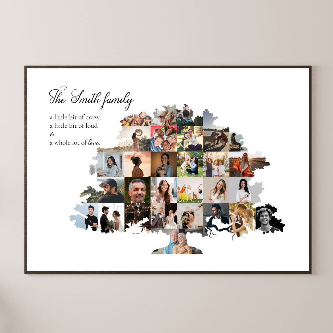 Family Tree Photo Collage Template Family Reunion Gift Photo Collage ...