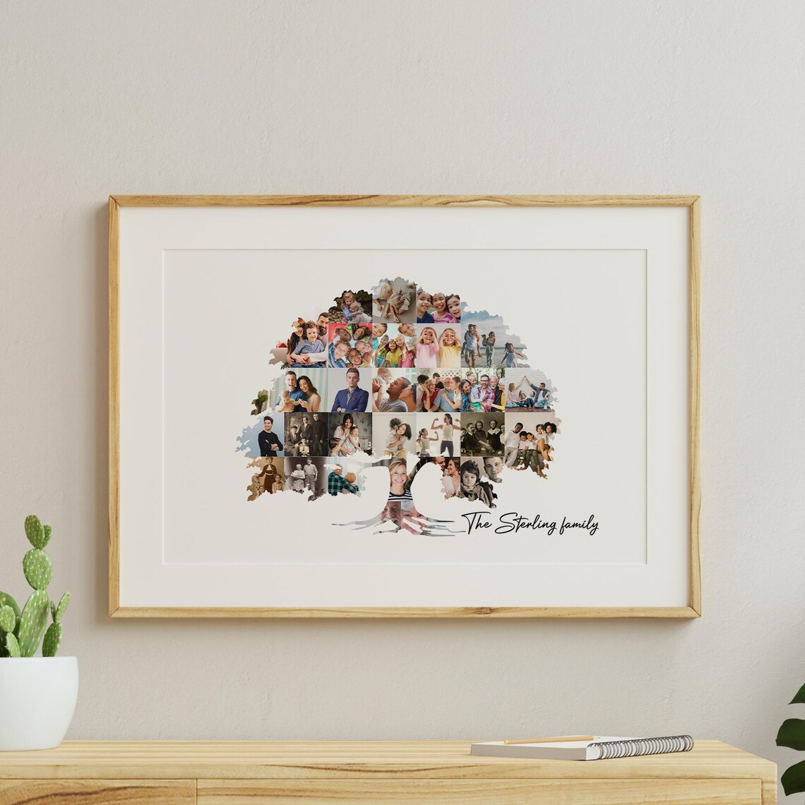 Family Tree Photo Collage Canva Template Family Tree Wall Art Photo ...