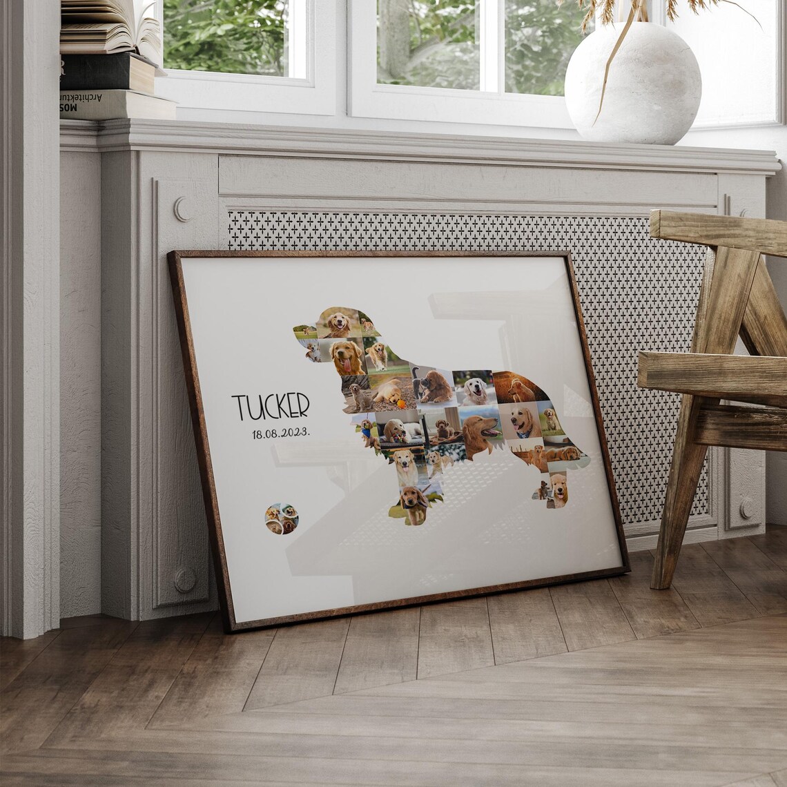 Dog Photo Collage Cava Template Golden Retriever Pet Memorial Photo ...