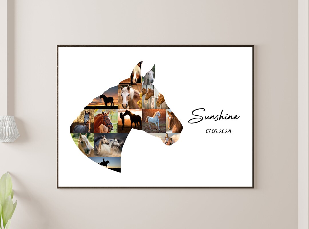 Horse Photo Collage Canva Template Horse Poster Custom Horse Picture ...
