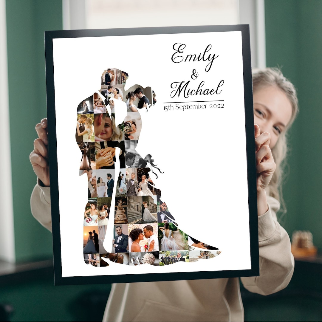 Wedding Photo Collage Template Unique Wedding Gift for Couple Wedding ...