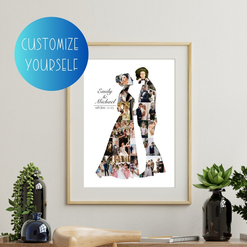 Wedding Photo Collage Template Bride and Groom Photo Collage Bride and ...