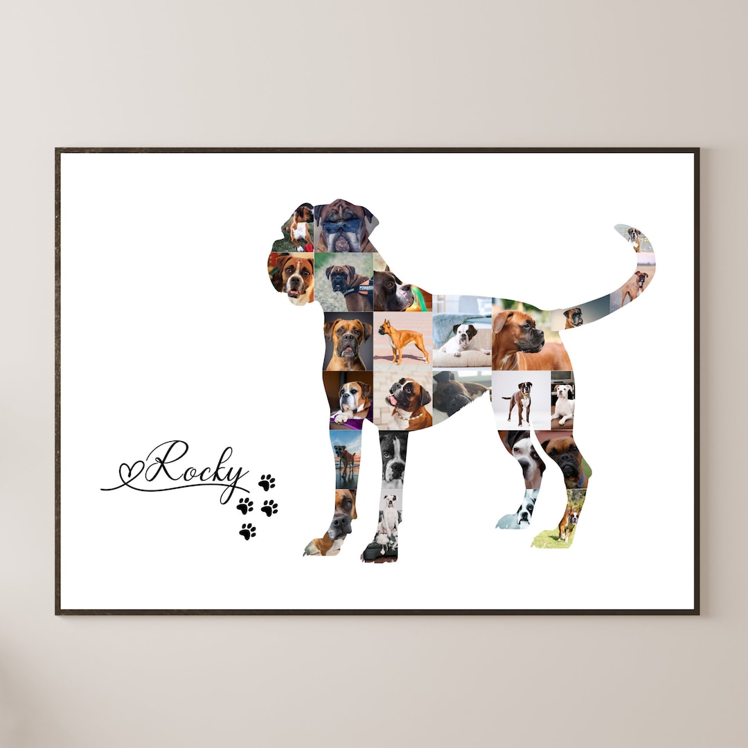 Dog Photo Collage Canva Template Boxer Photo Collage Dog Mom - Etsy