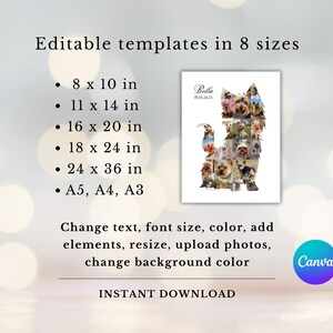 Custom Yorkshire Terrier Photo Collage Canva Template Pet Memorial ...