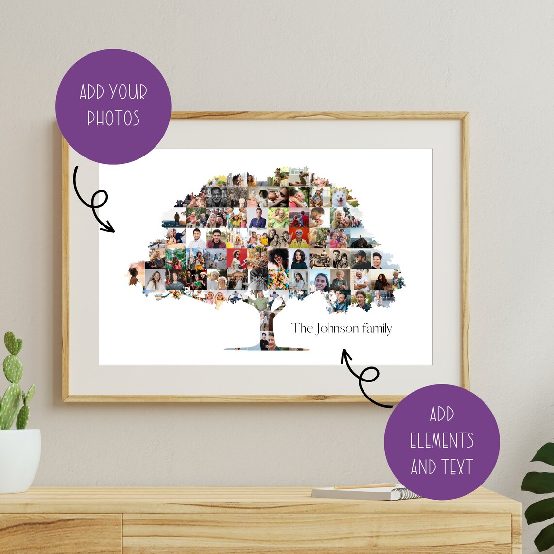 Family Tree Collage Family Tree Photo Collage Template Family - Etsy