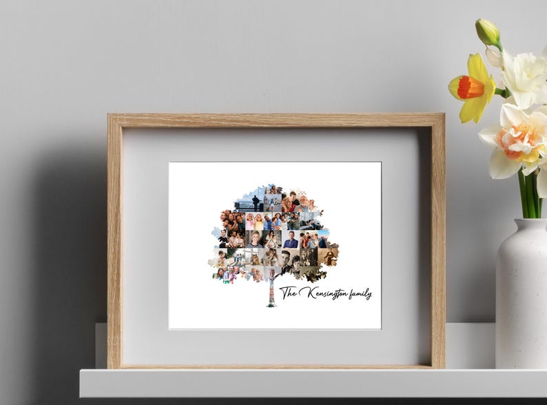 Custom Family Tree Photo Collage Canva Template Printable Family Tree ...