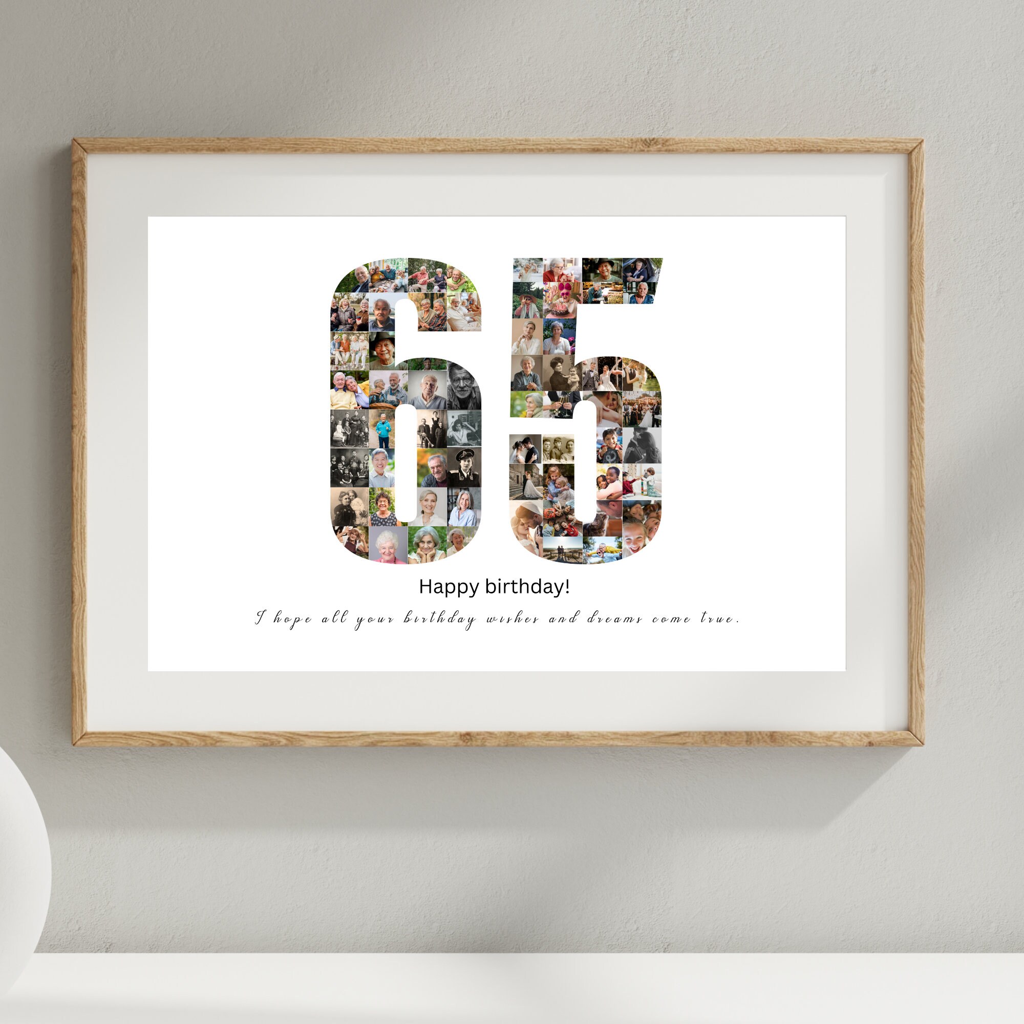Custom 65th Birthday Photo Collage Template 65th Anniversary Gift 65 ...
