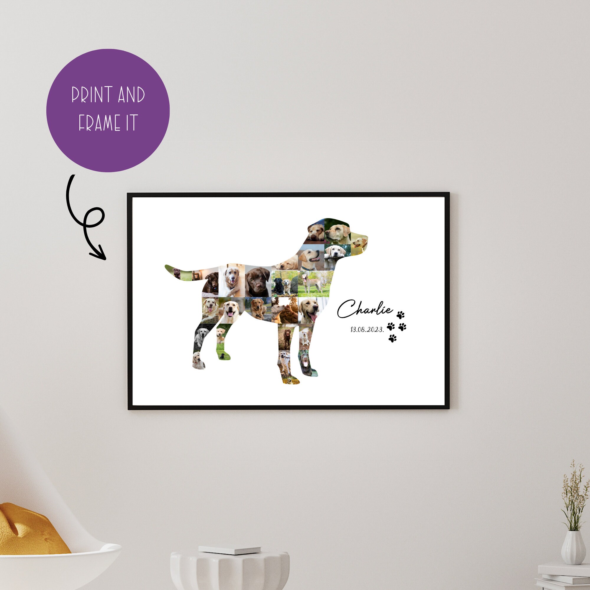 Pet Photo Collage Dog Photo Collage Template Dog Mom Gift Pet Loss ...