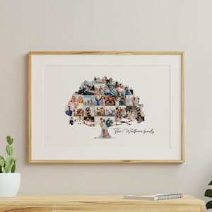 Printable Family Tree Photo Collage Canva Template Custom Family Tree ...