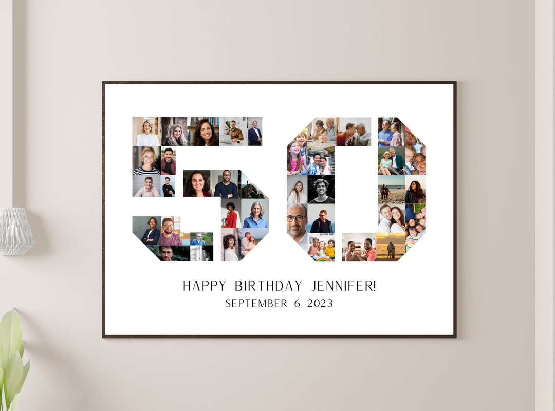 50th Birthday Photo Collage Canva Template Editable 50th Wedding ...