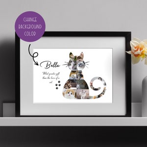 Cat Photo Collage Canva Template Cat Picture Frame Cat Lover Gift Pet ...