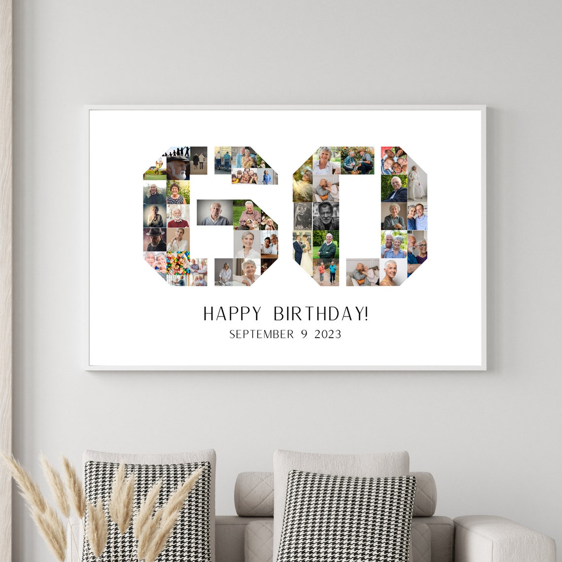 60th Birthday Photo Collage Canva Template 60th Birthday Gift - Etsy
