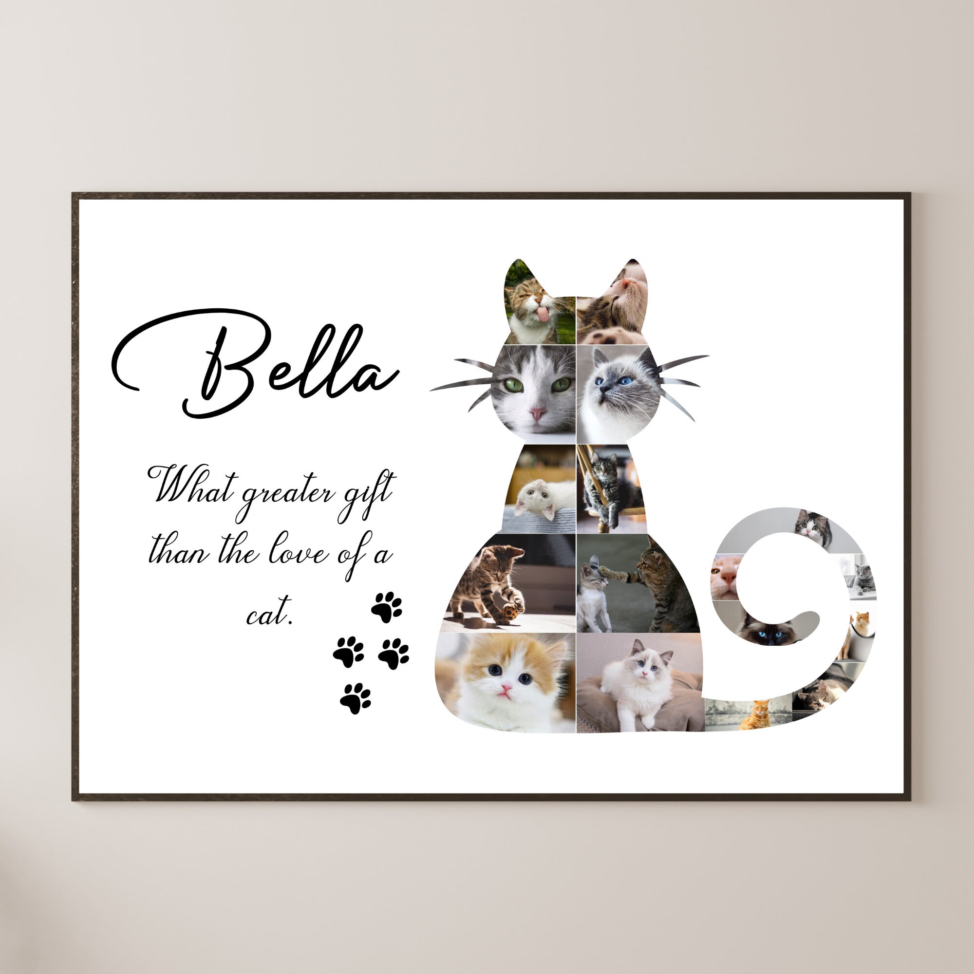 Cat Photo Collage Canva Template Cat Picture Frame Cat Lover Gift Pet ...