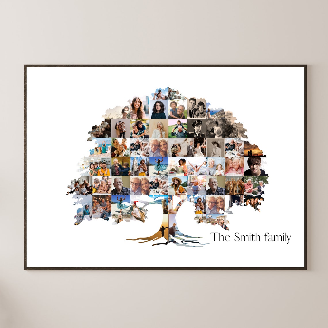 Plantilla de collage de fotos de árbol genealógico personalizado Árbol ...