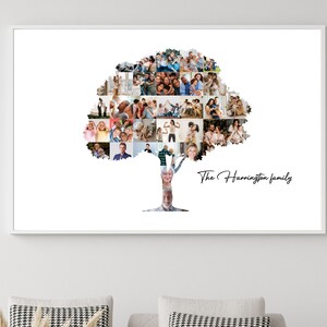 Custom Family Tree Photo Collage Canva Template Printable Family Tree ...