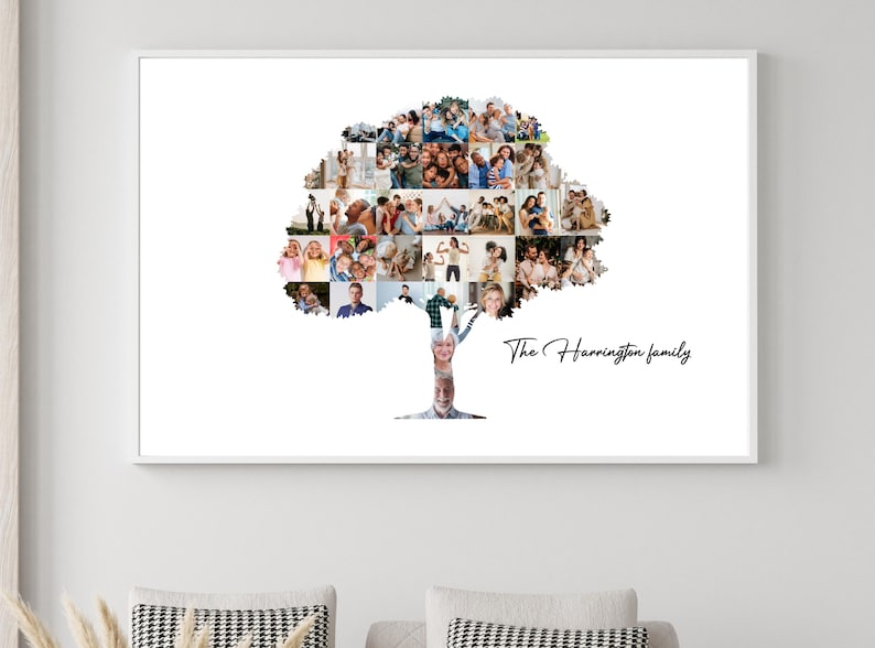 Custom Family Tree Photo Collage Canva Template Printable Family Tree ...