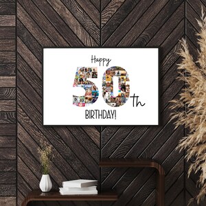 50th Birthday Photo Collage Template Custom Birthday Gift - Etsy