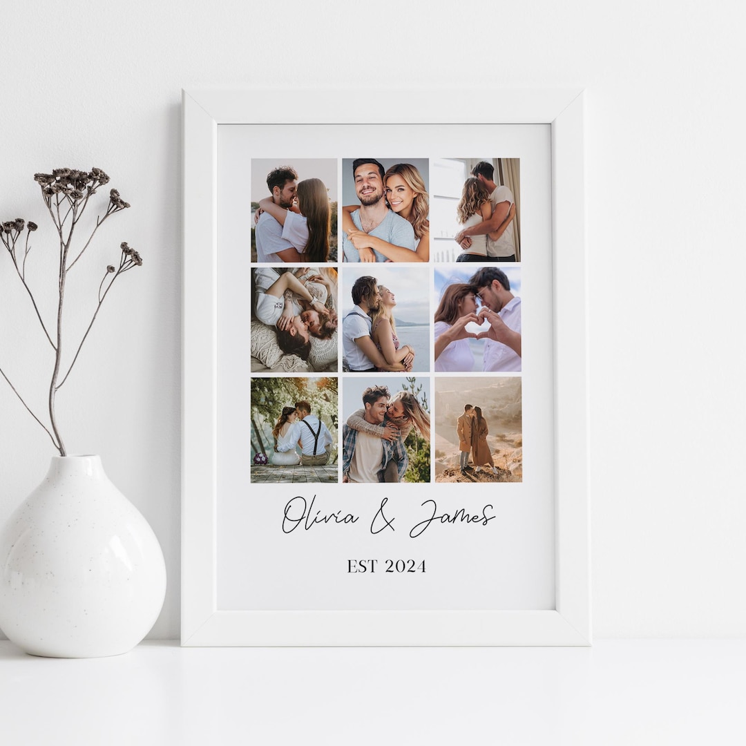 Couple Photo Collage Canva Template Custom Picture Collage Gift for ...