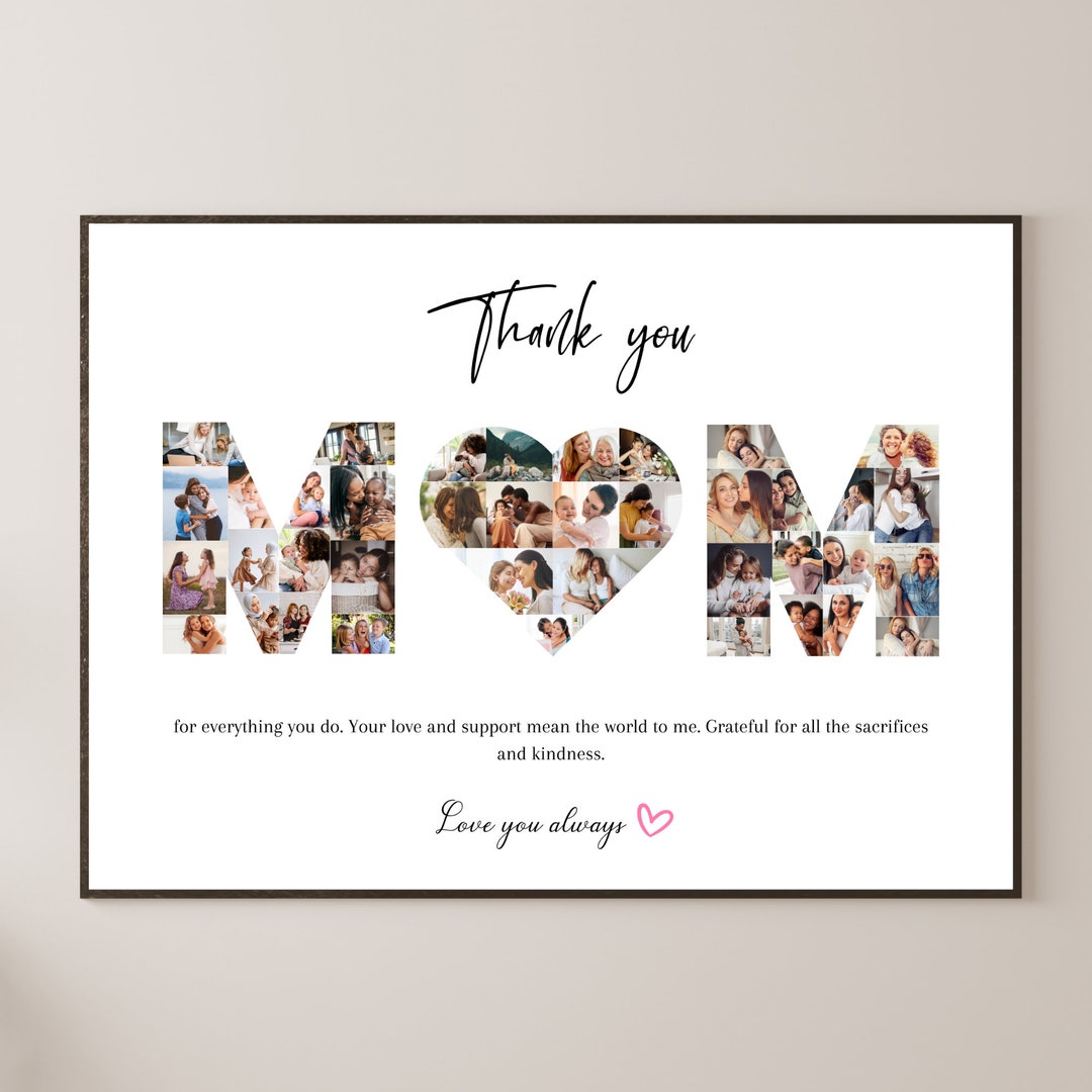 Custom Mother's Day Photo Collage Canva Template Mom Picture Collage ...