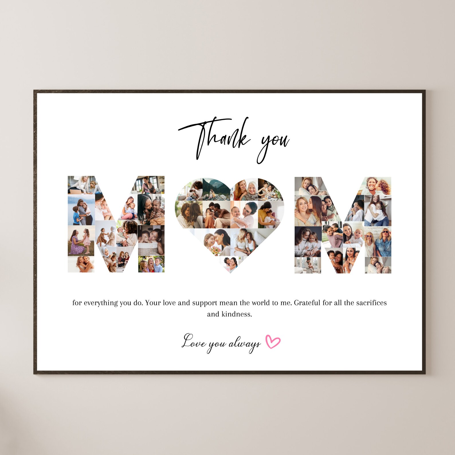 Custom Mother's Day Photo Collage Canva Template Mom Picture Collage ...