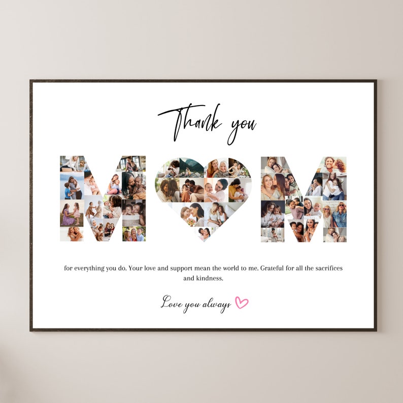 Custom Mother's Day Photo Collage Canva Template Mom Picture Collage ...