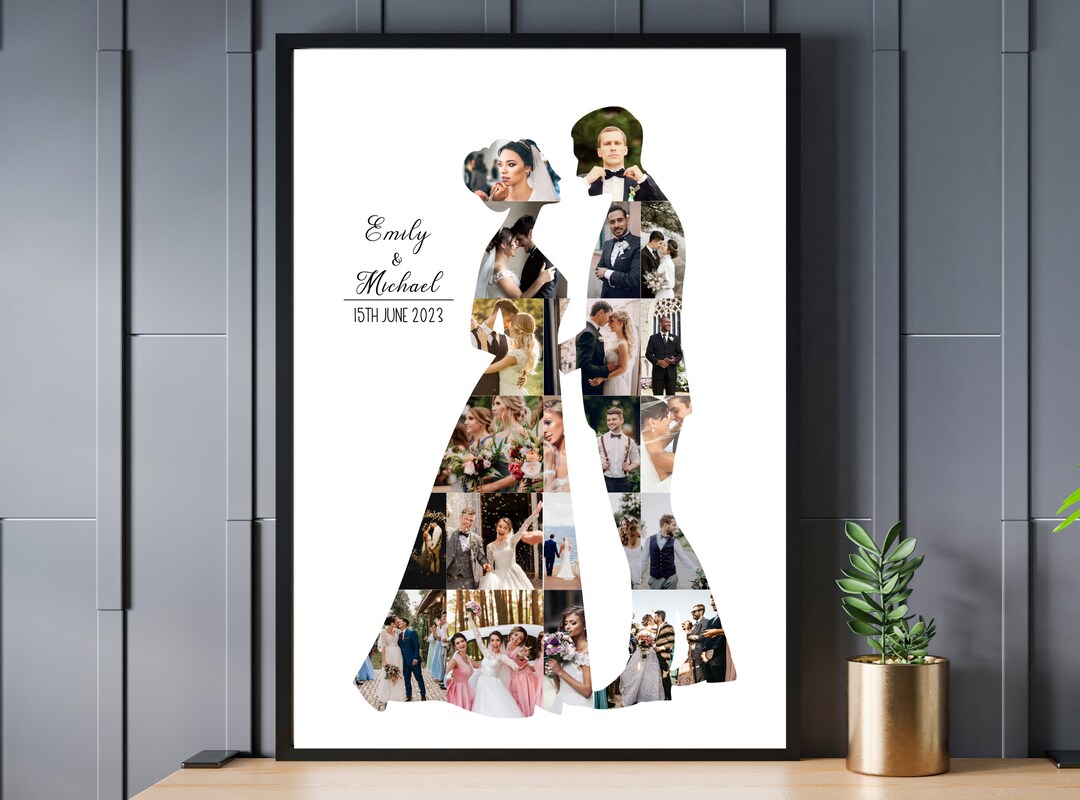 Wedding Photo Collage Template Bride and Groom Photo Collage Bride and ...