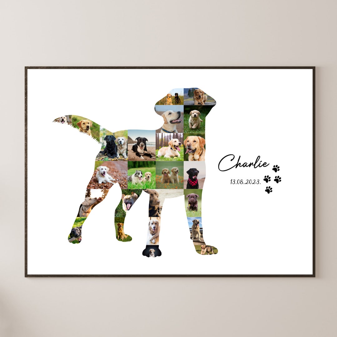 Dog Photo Collage Canva Template Dog Mom Gift Pet Loss Frame Labrador ...