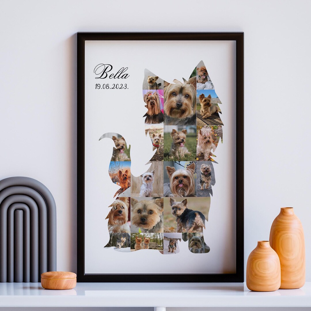 Custom Yorkshire Terrier Photo Collage Canva Template Pet Memorial ...