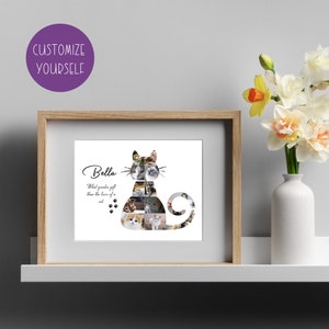 Cat Photo Collage Canva Template Cat Picture Frame Cat Lover Gift Pet ...