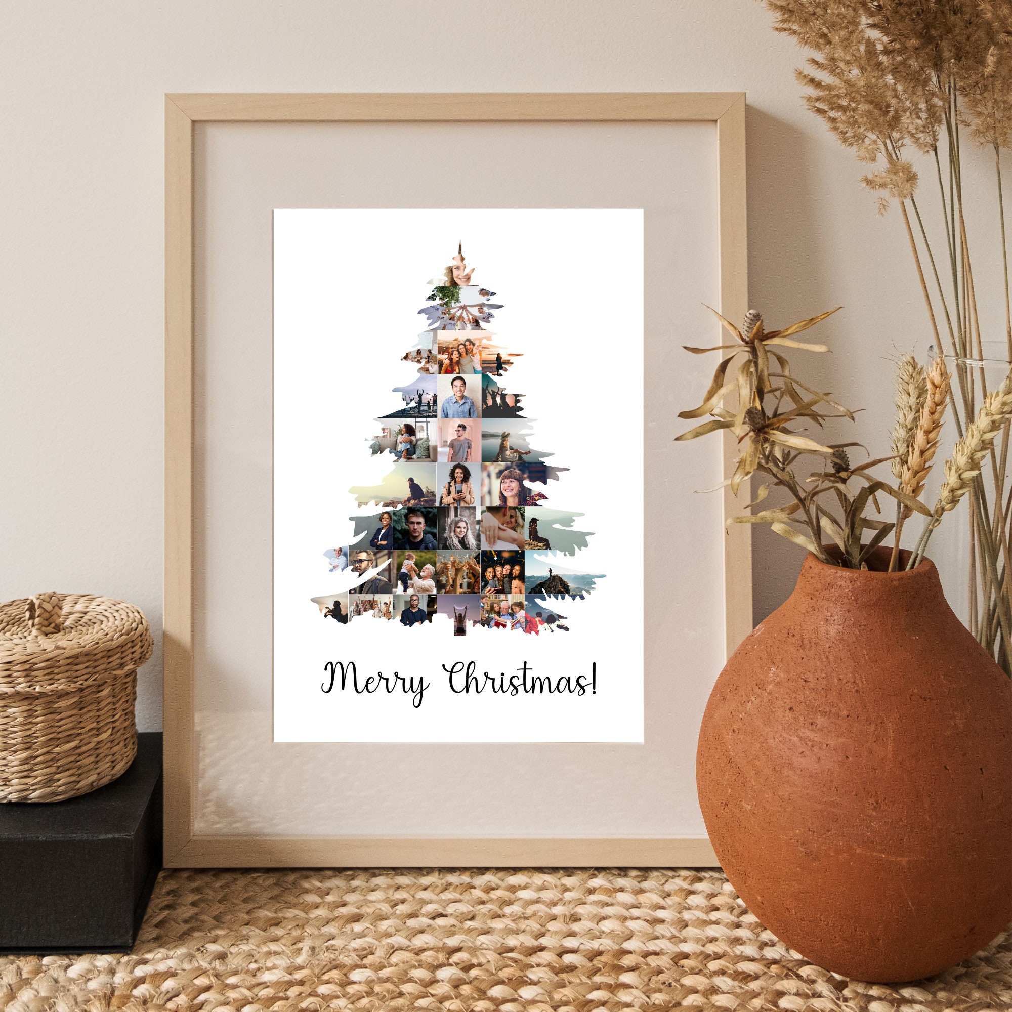 Christmas Tree Photo Collage Canva Template Christmas Gift Personalized ...