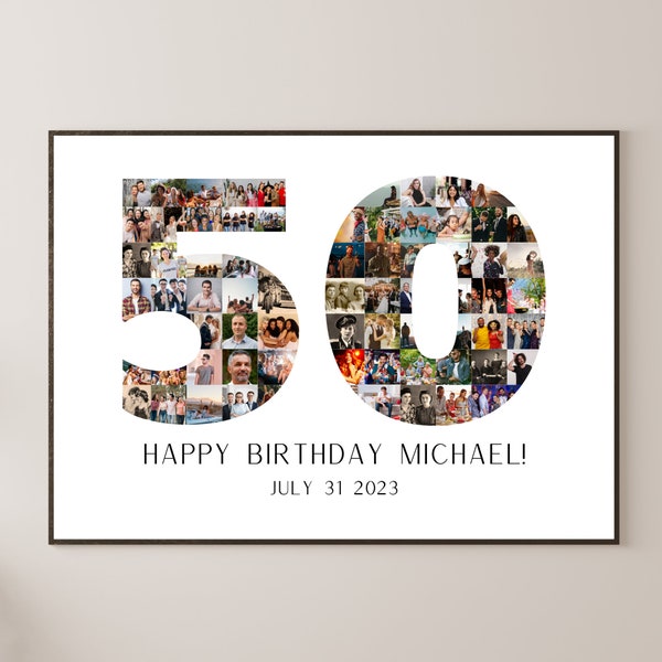 50th Birthday Photo Collage - Etsy
