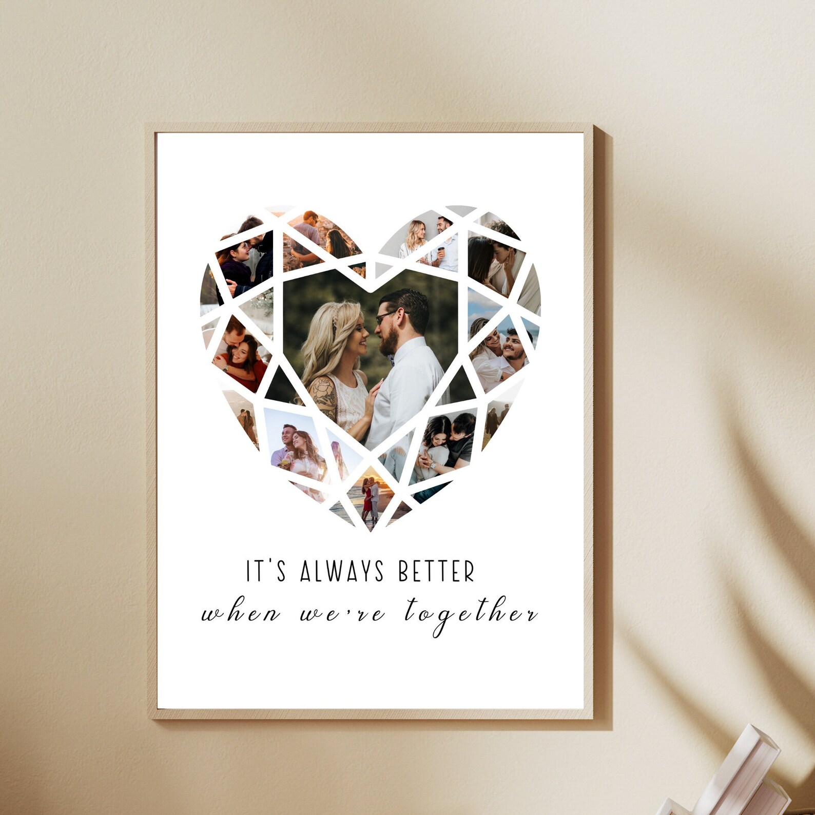 Heart Photo Collage Template Anniversary Gift for Him Personalized ...