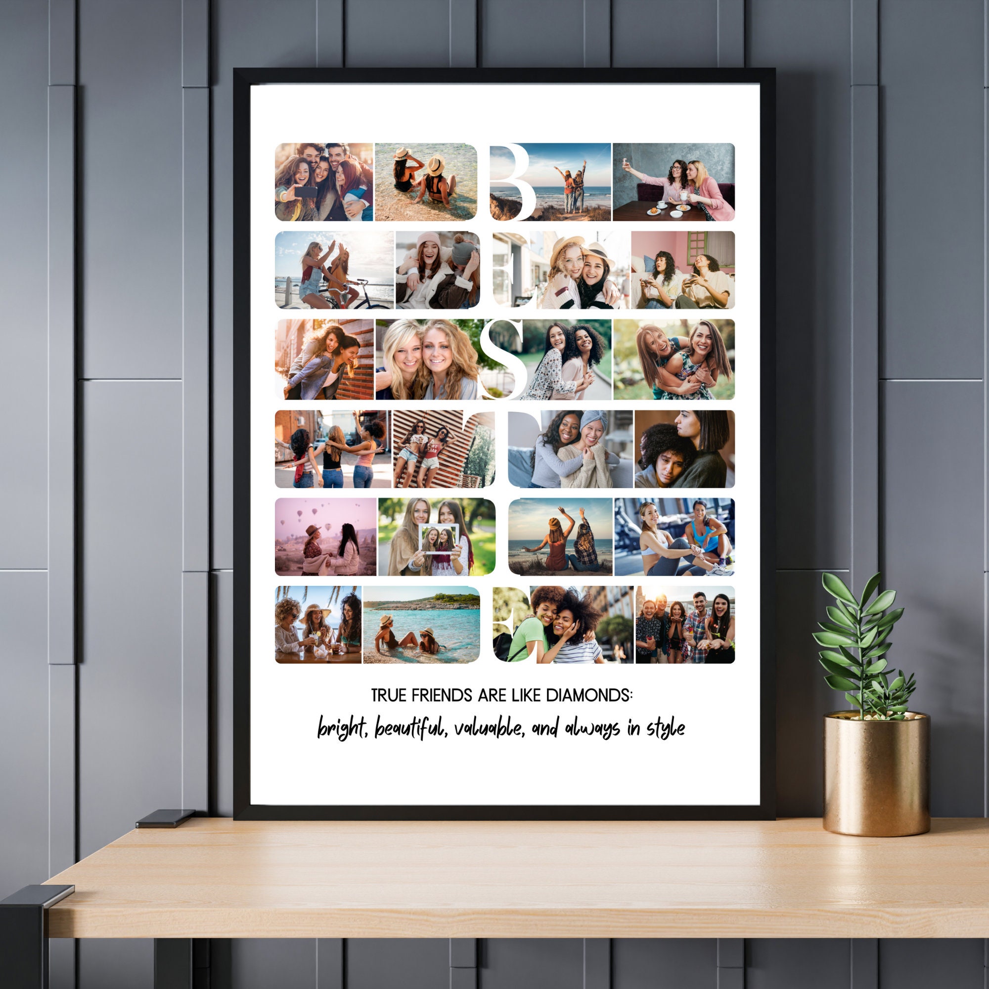 Bestie Photo Collage Template Canva Gifts for Your Best Friend Photo ...