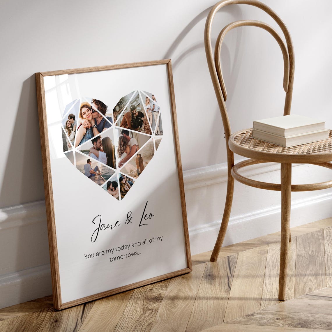 Heart Photo Collage Canva Template Personalized Valentine's Day Gift ...