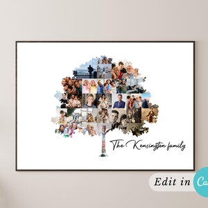 Custom Family Tree Photo Collage Canva Template Printable Family Tree ...