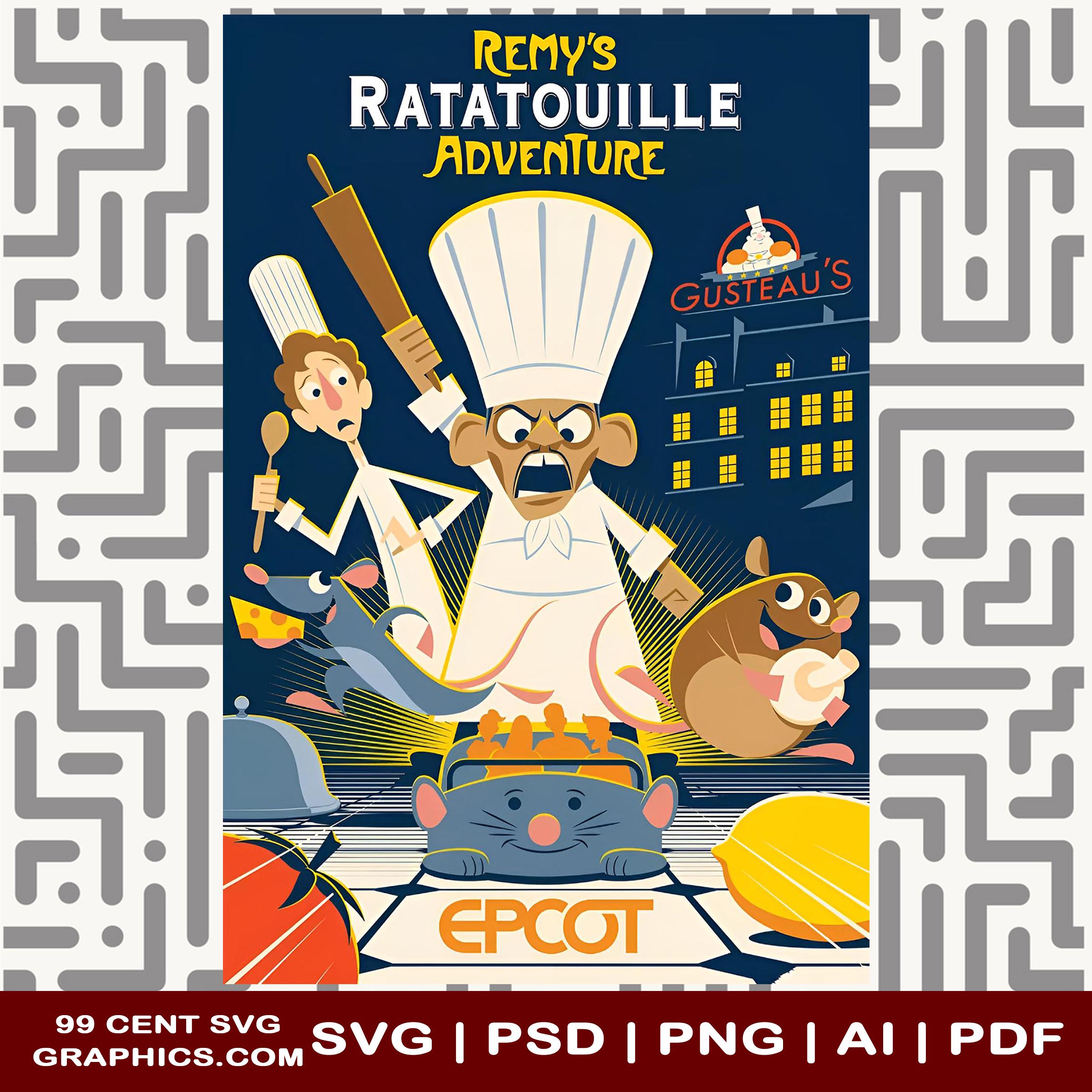 Epcot Memories: Remy's Ratatouille Adventure Poster for DIY Printing ...