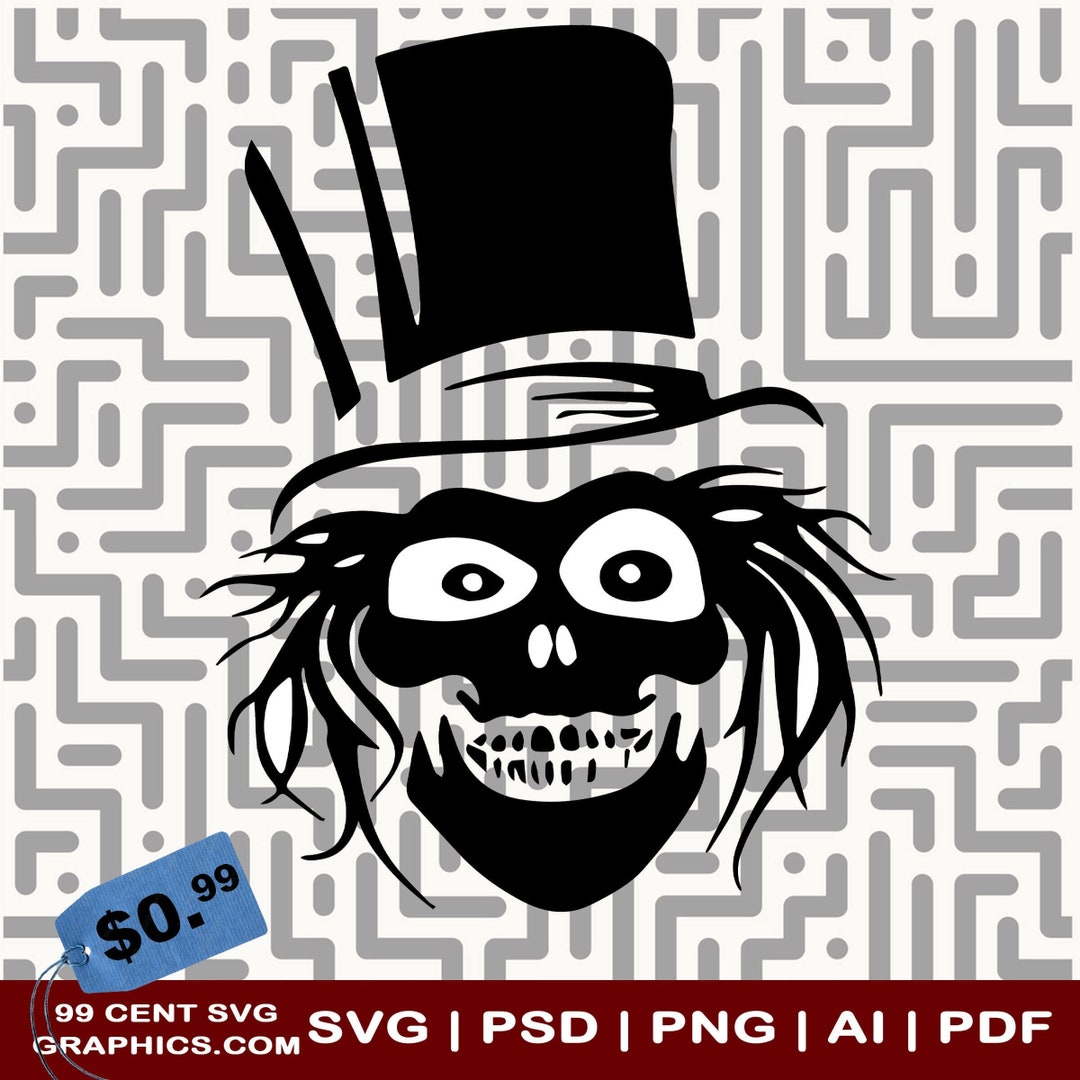 Haunted Mansion Top Hat Ghost SVG Graphics EPC Dxg AI Png for Cricut ...