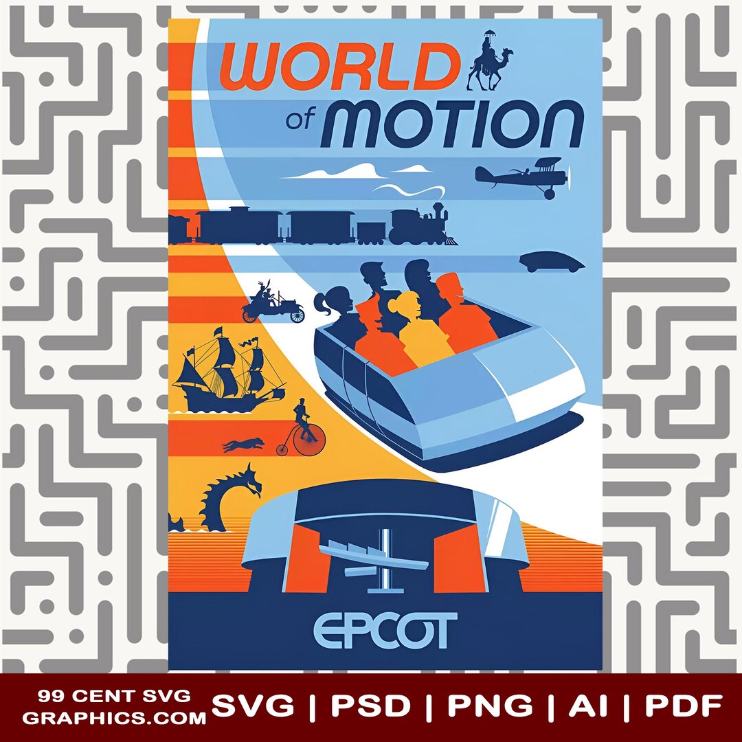 Epcot Memories: World of Motion Poster for DIY Printing Epcot ...