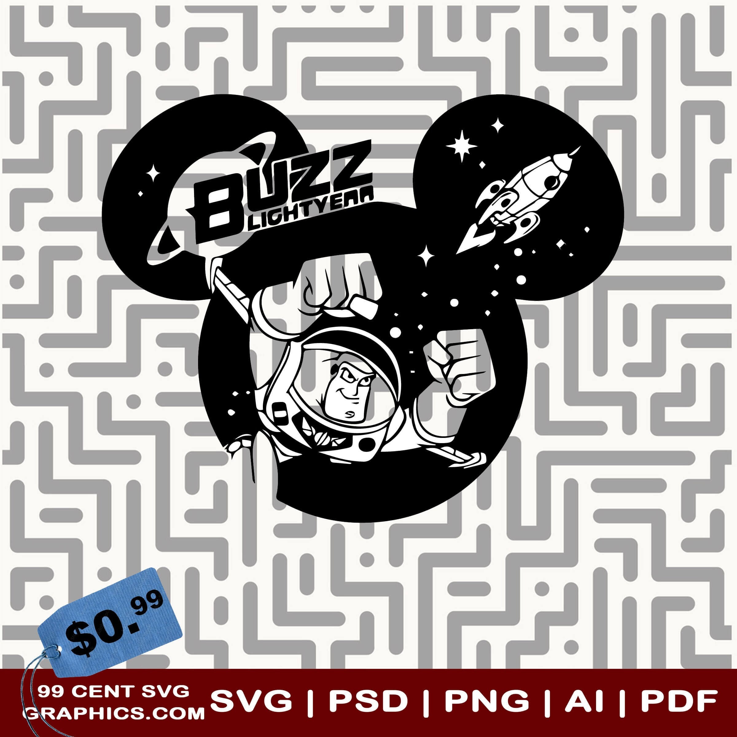 Buzz Light Year Toy Story Rocket SVG Graphics EPC Dxg AI Png for Cricut ...