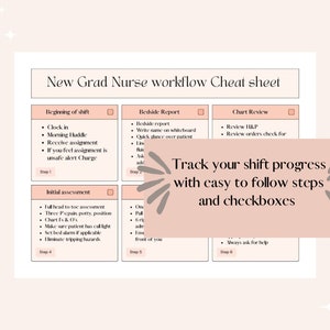 New Grad Nurse Workflow Cheat Sheet, Nurse Report Sheet, RN Report ...
