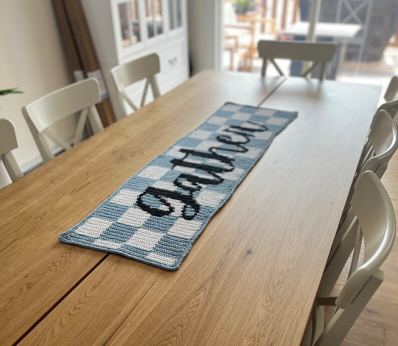 GATHER Checkered Table Runner | Crochet PATTERN | Tutorial | DIY | Handmade Home Decor | Fall ...