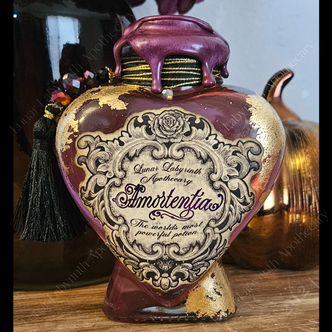 Amortentia Potion: Decorative Love Potion Bottle With Gold Leaf - Etsy