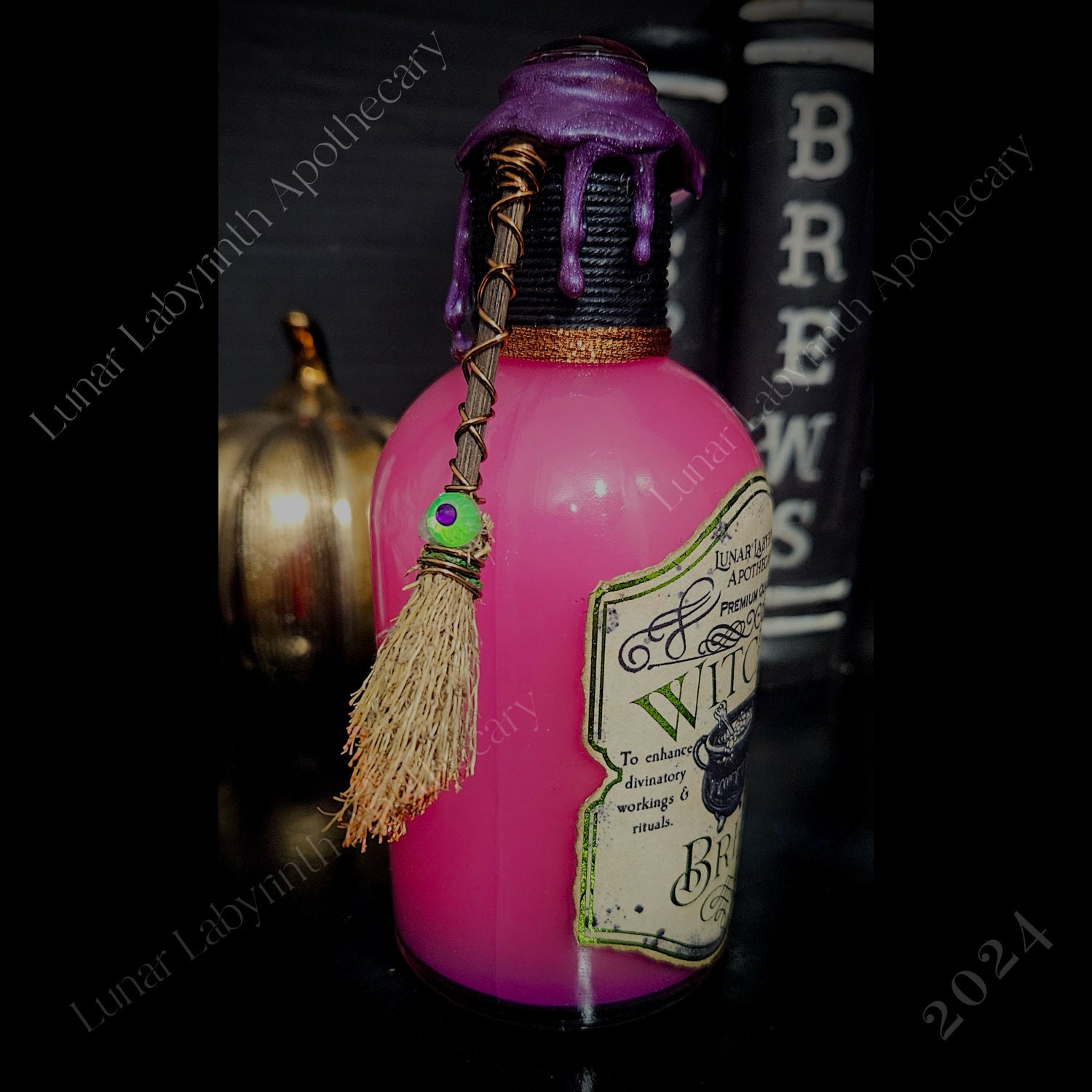 Witches Brew Potion Bottle: Neon Pink Halloween Decor - Etsy
