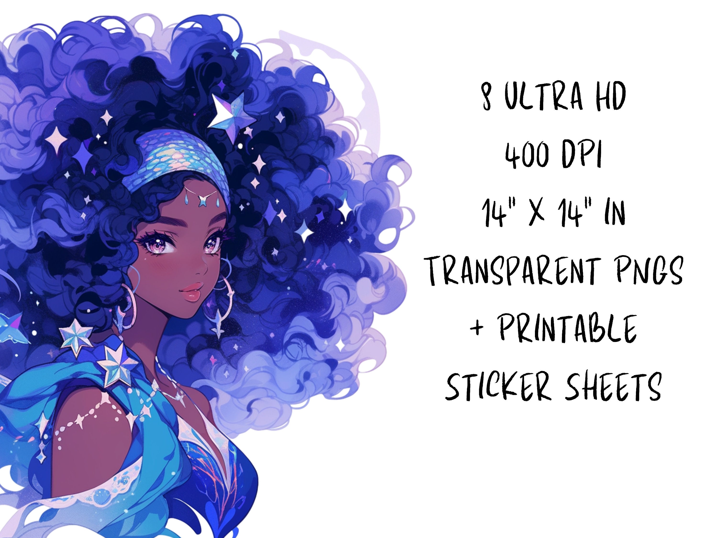 Black Girl Magic Headshots Clipart, Black Women Clipart, Headshots, PNG ...