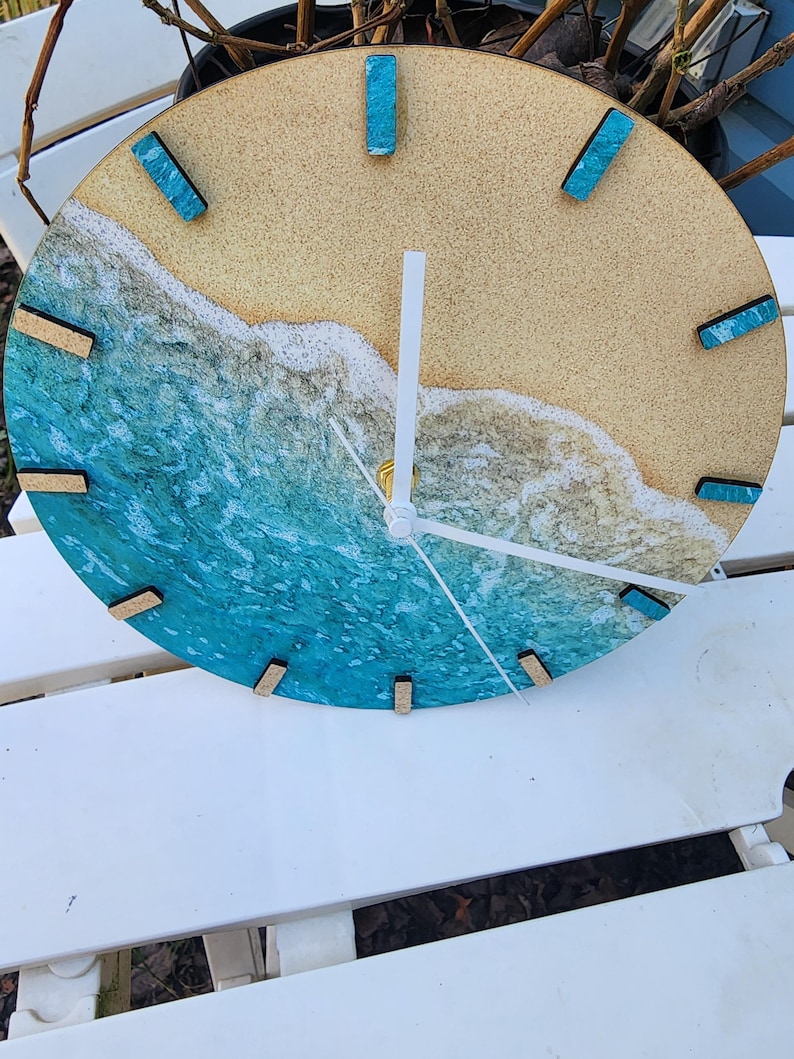 Beach Clock / Beach Art Clock / Custom Clocks / Wall Clock / Beachy ...