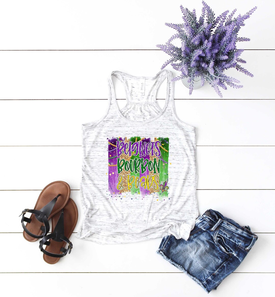 Mardi Gras Beignets Bourbon and Beads Png / Svg Cutting File ...