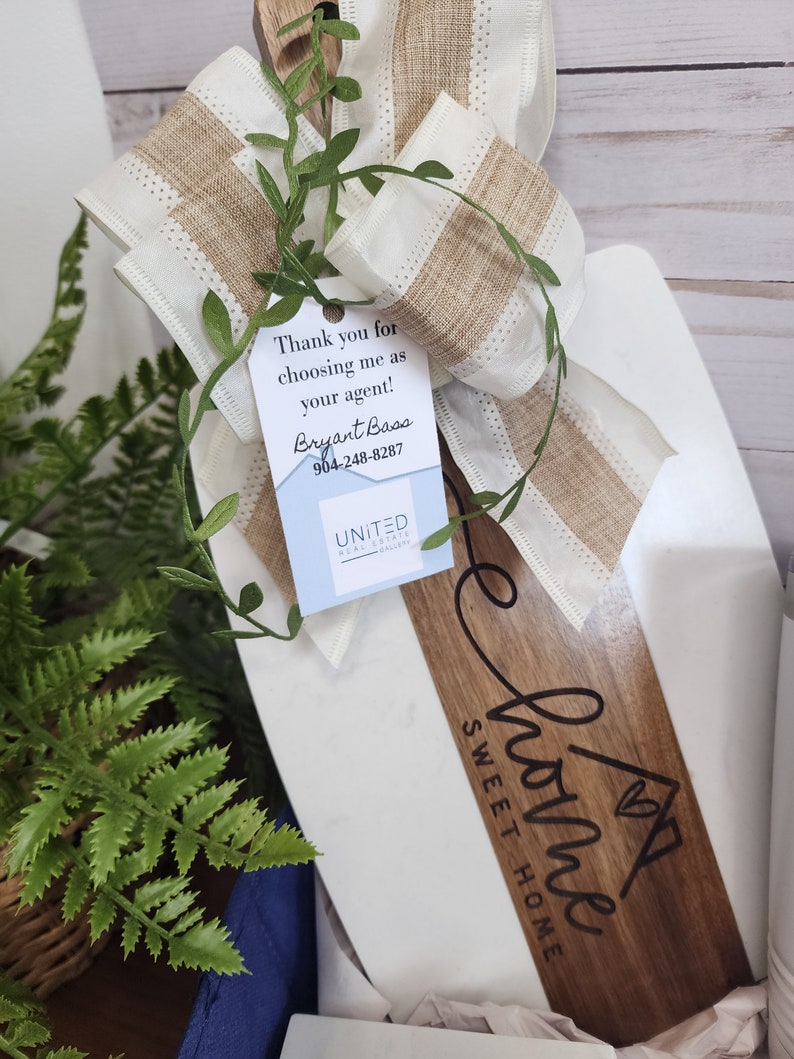 Custom Closing Gift Set Acopa Marble and Acacia Wood / Real - Etsy