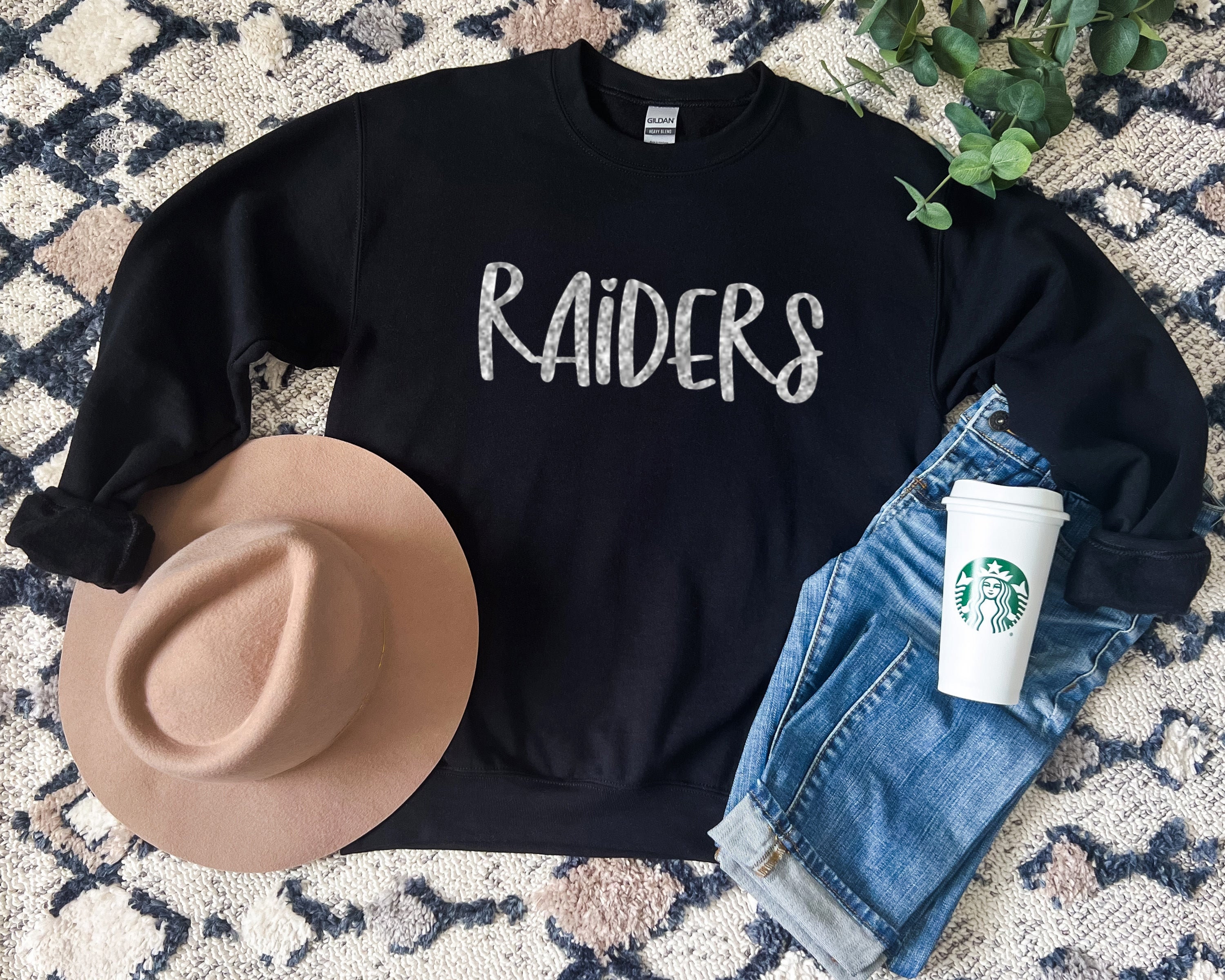 Raiders Glitter Top / Raiders Football Bling Shirt / Cute Football Tees ...